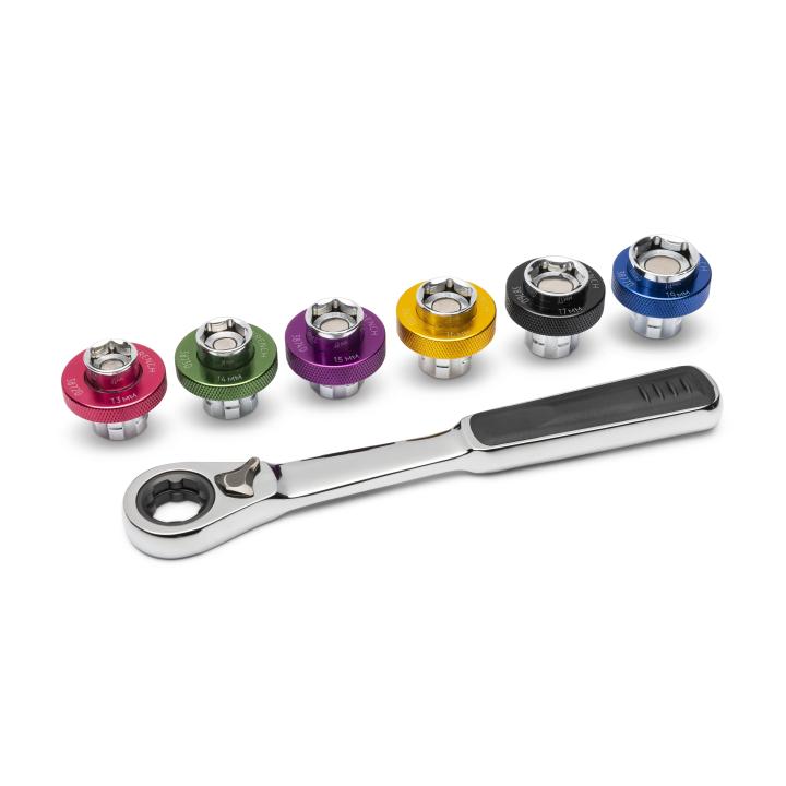 7 Pc. 3 8 Drive 6 Point Magnetic Oil Drain Plug Metric Socket Set Gearwrench