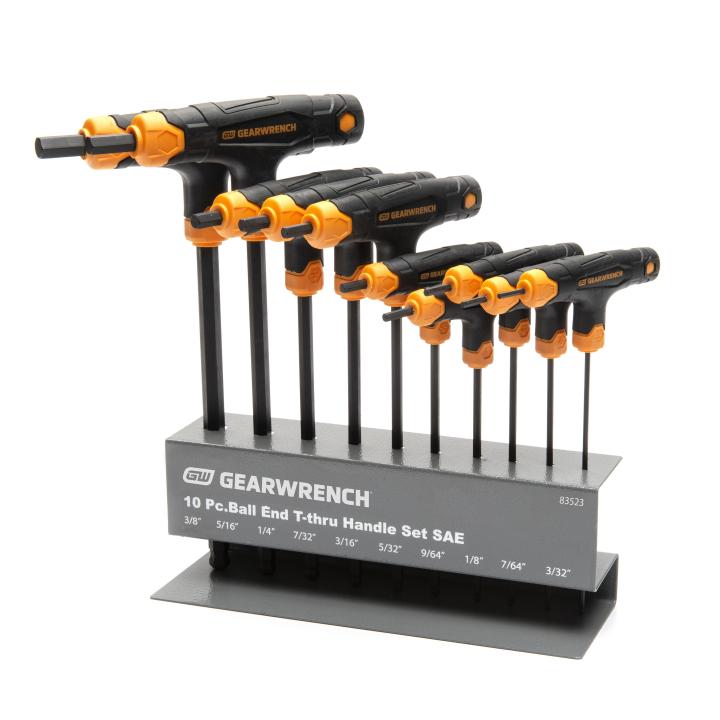 10 Piece SAE Ball End T Handle Hex Key Set Gearwrench